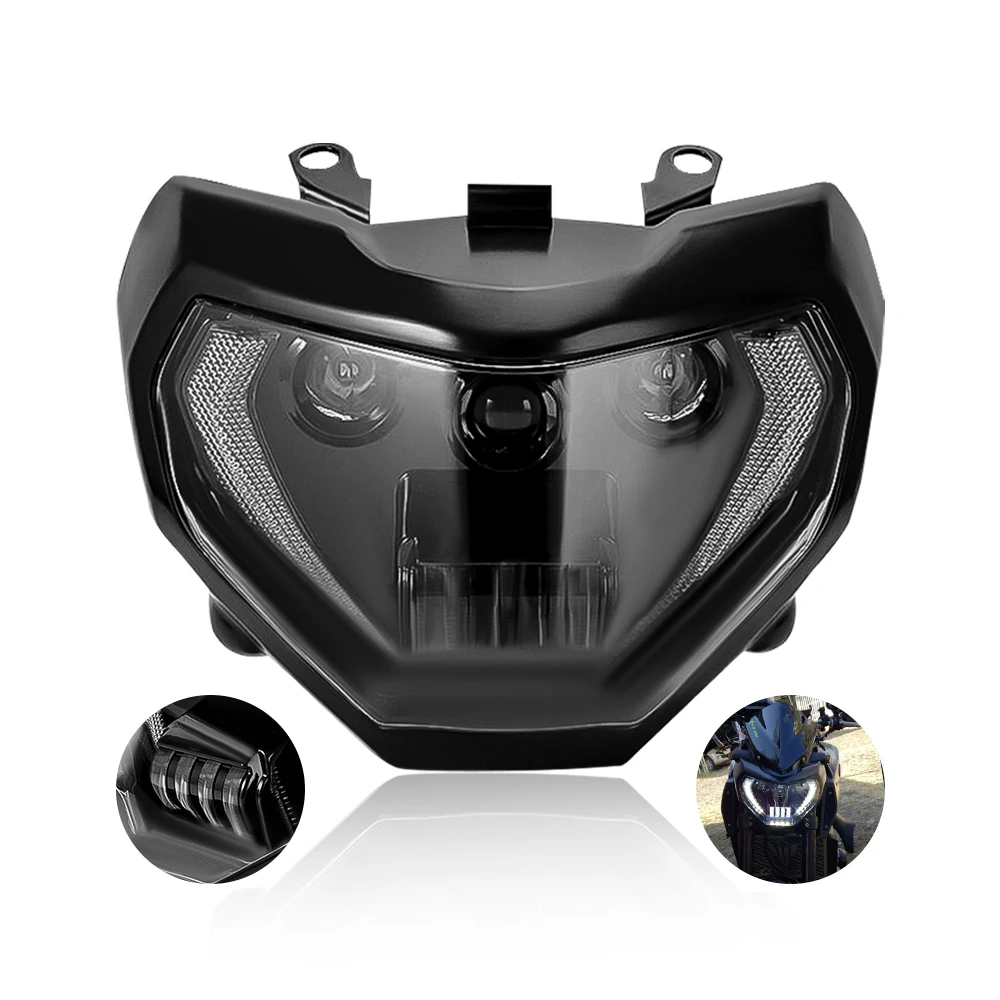 Black For YAMAHA MT07 2014 -2019 MT07 MT09 DRL LED Headlight Lamp MT09 ...