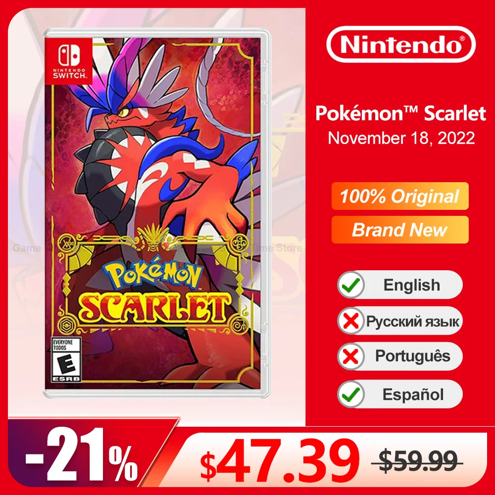 Pokemon Scarlet Nintendo Switch gry 100% oficjalne wsparcie kart ...