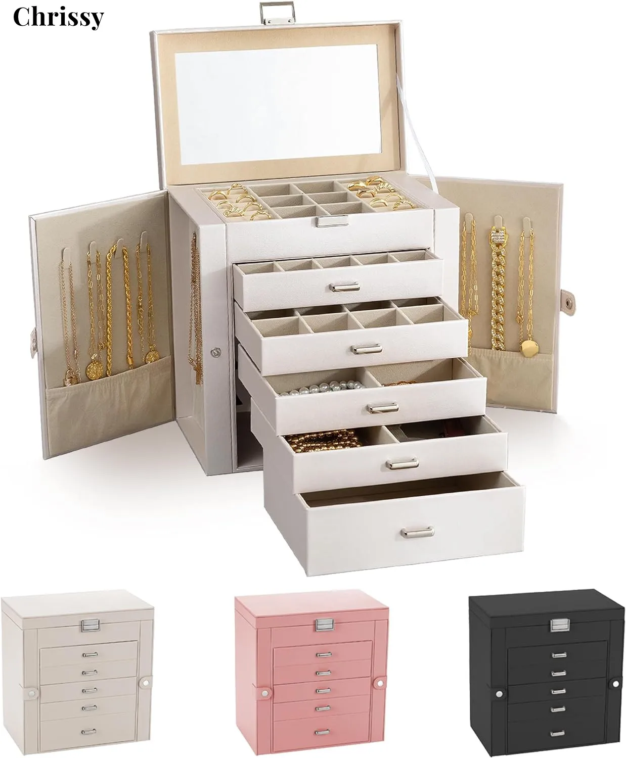 Boxes-for-Women-6-Layers-Large-Jewelry-Organizer-Box-with-Mirror-Lock ...