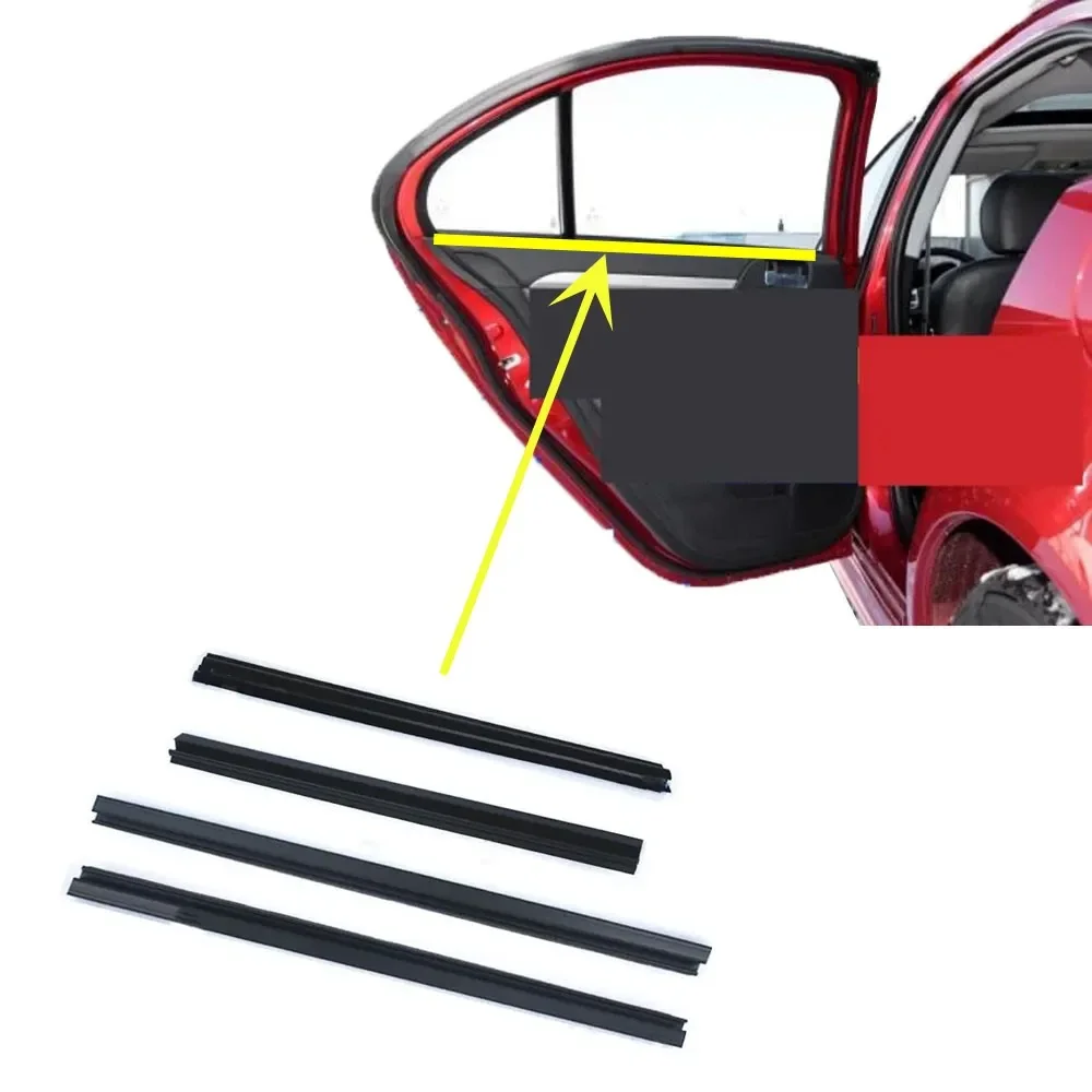 4-Piece-Inner-Windows-Glass-Rubber-for-Lancer-CY-CX-Black-Sealing-Strip ...