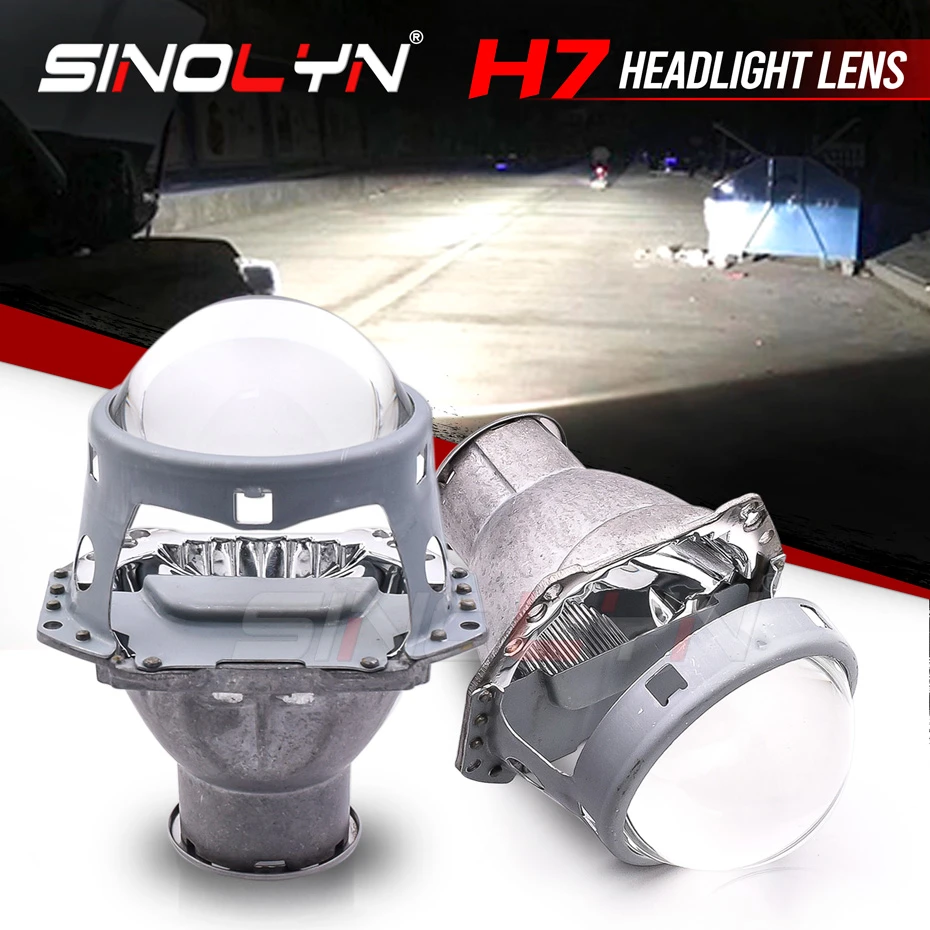 Sinolyn H7 D2s D2h Single Xenon Hella 3r G5 Low Beam Projector Lenses For Headlights 3 Inch Car ...