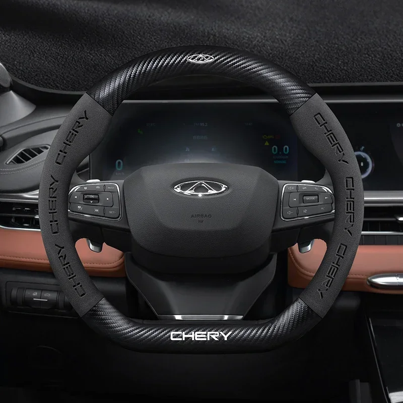 Car-3D-Chery-Logo-Suede-Carbon-Fiber-Steering-Wheel-Cover-For-Tiggo-3-4 ...