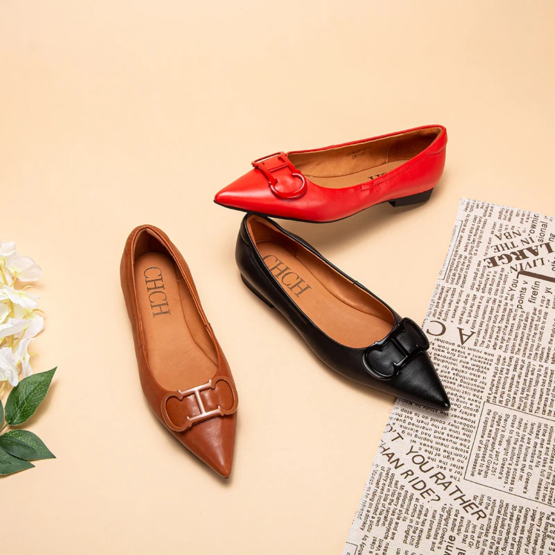 Pure Colour Simple Retro Classic Women's Single Shoes Fashion Exquisite ...