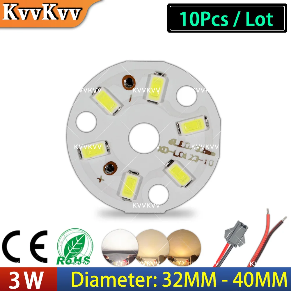 10Pcs 3W LED 32MM Placa de luz 40 lâmpadas redondas 5730 Transformação ...