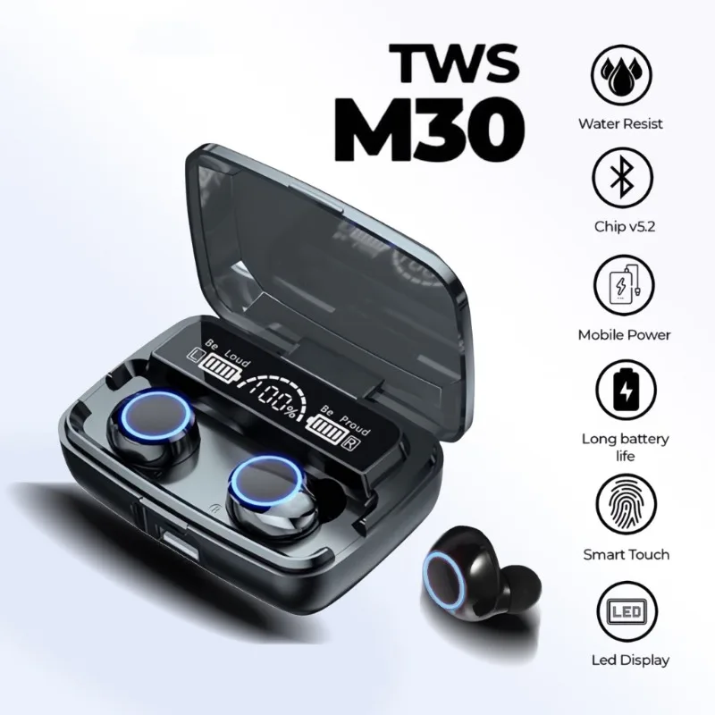 New-M30-TWS-Bluetooth-5-3-Headphones-LED-Display-Wireless-Earphones ...