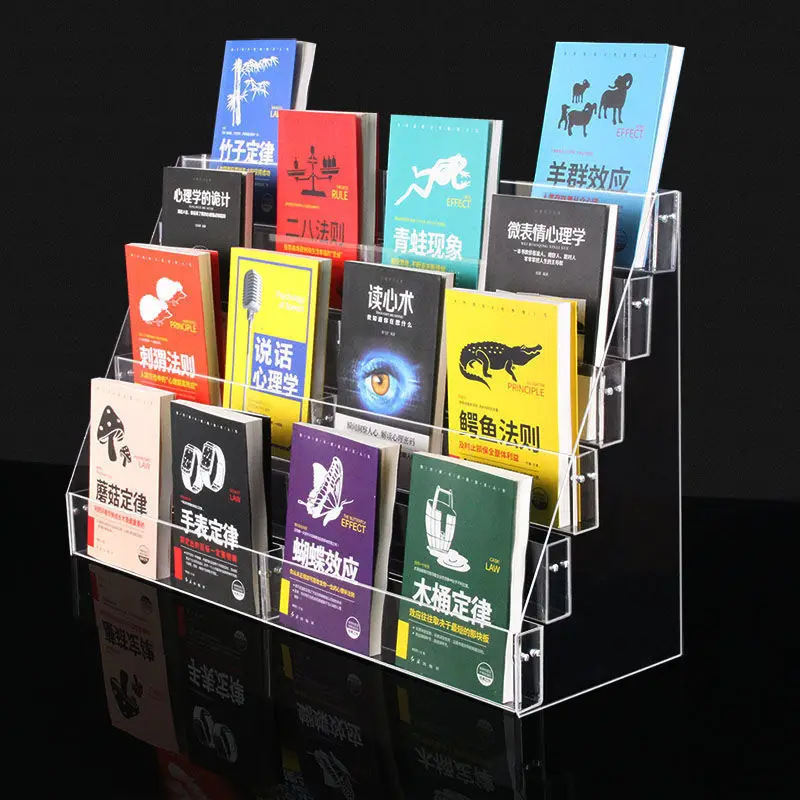 2-6-Tier-Acrylic-Book-Display-Stand-Desk-Surface-Storage-Rack-Newspaper ...