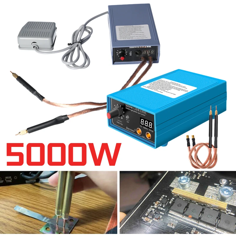 5000w 핸드헬드 스폿 용접기 Diy 배터리 용접기 전류 조절 가능 18650 배터리용 자동 용접 스폿용접기 스팟용접기 논가스용접기 레이저용접기 스폿용접기 Diy