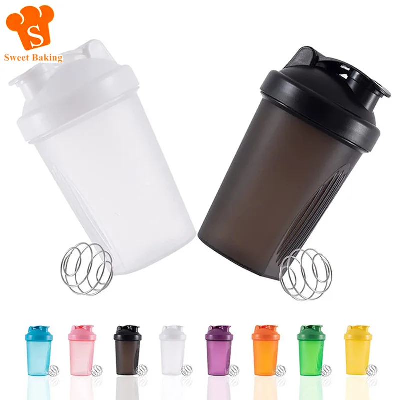 400ML Shaker Bottles Colorful Whey Protein Powder Mixing Bottle Fitness ...