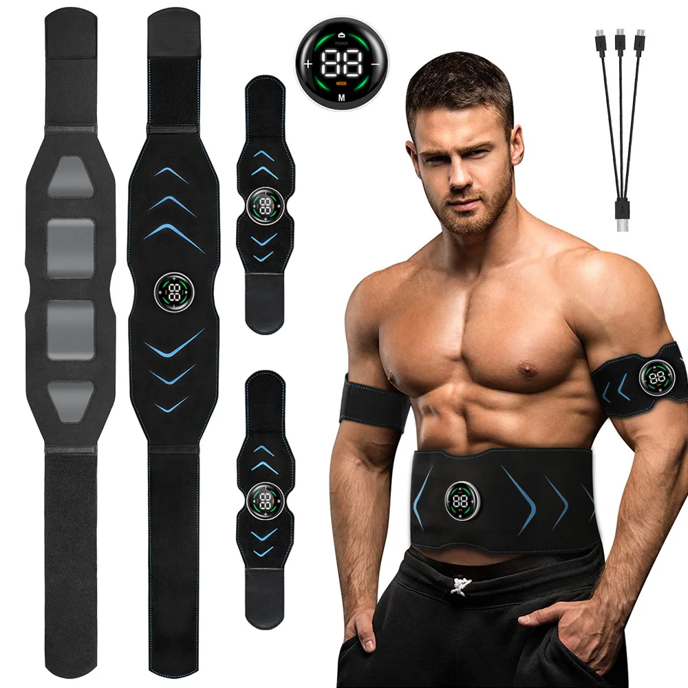 EMS Muscle Stimulator Abdominal Body Slimming Belt Electric Smart ABS ...