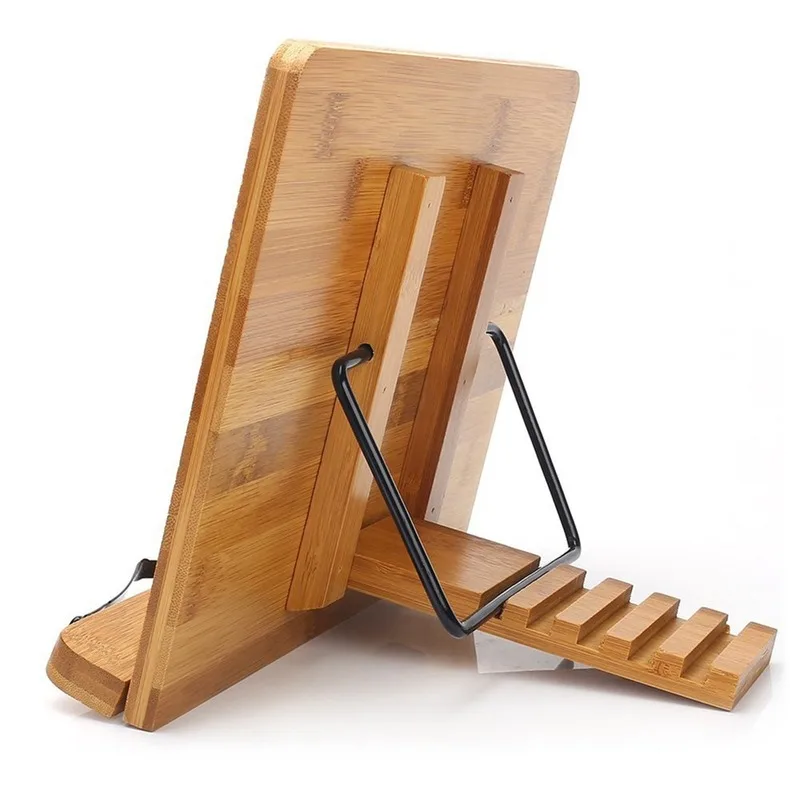 Bamboo Book Stand Reading Rest Holder | Bamboo Cookbook Stand | Bamboo ...