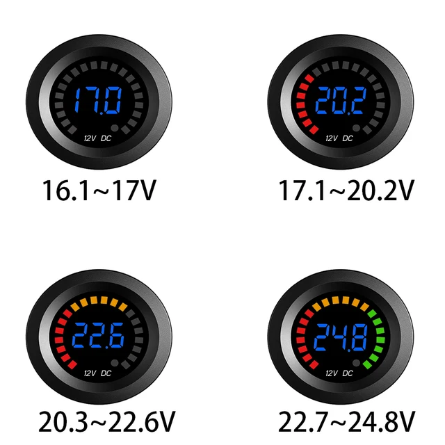 Volt Meter Test Leads Battery Capacity Voltage Monitor Portable Digital ...