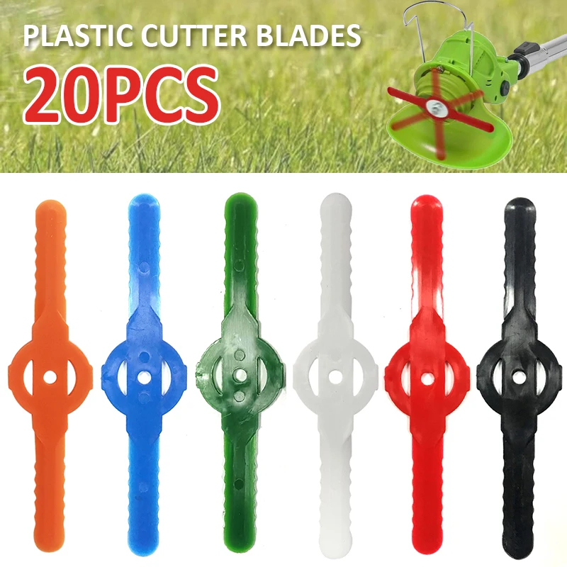 20-Pcs-Plastic-Lawn-Mower-Blades-Brush-Cutter-Head-Blades-Garden ...
