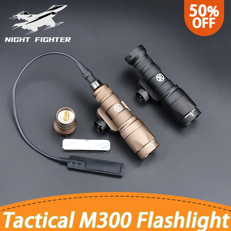 Airsoft-Surefir-M300-Mini-Weapon-Light-Tactical-Flashlight-400-Lumens ...