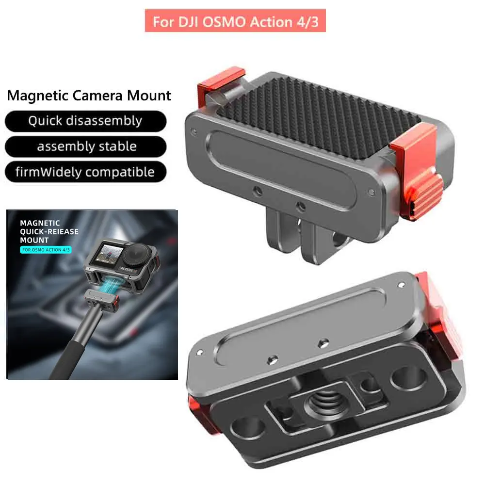 2025 New Aluminum Magnetic Quick Release Adapter with 1/4" Screw GoPro ...