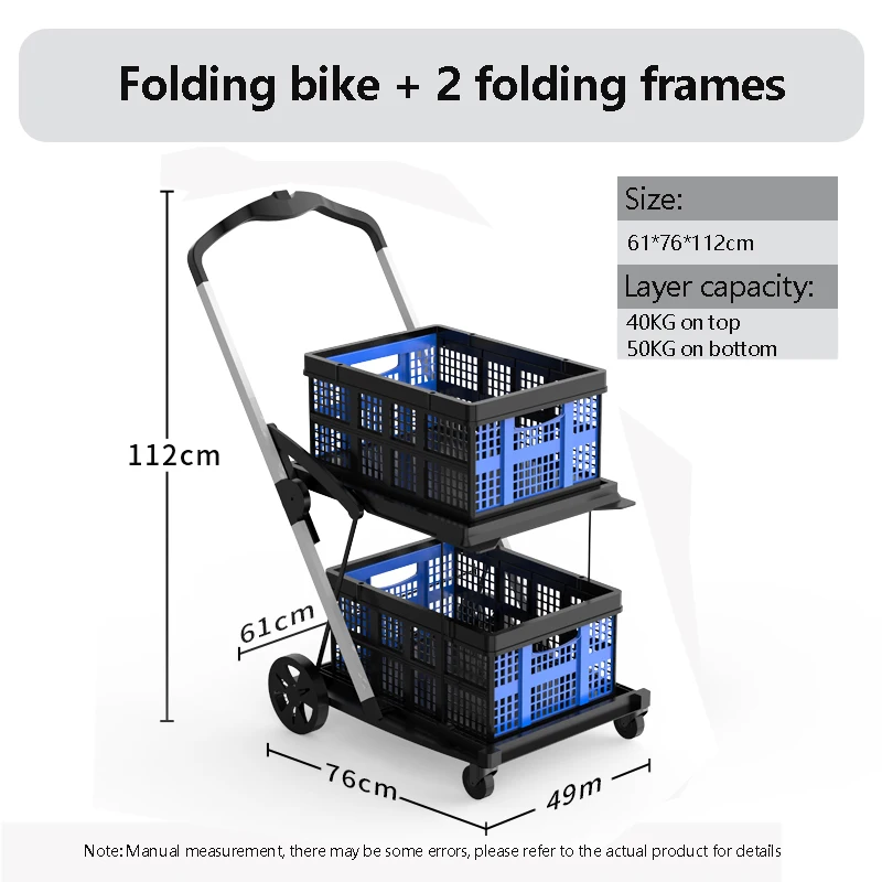 Folding Shopping Cart, Collapsible Shopping Cart with Wheels ...