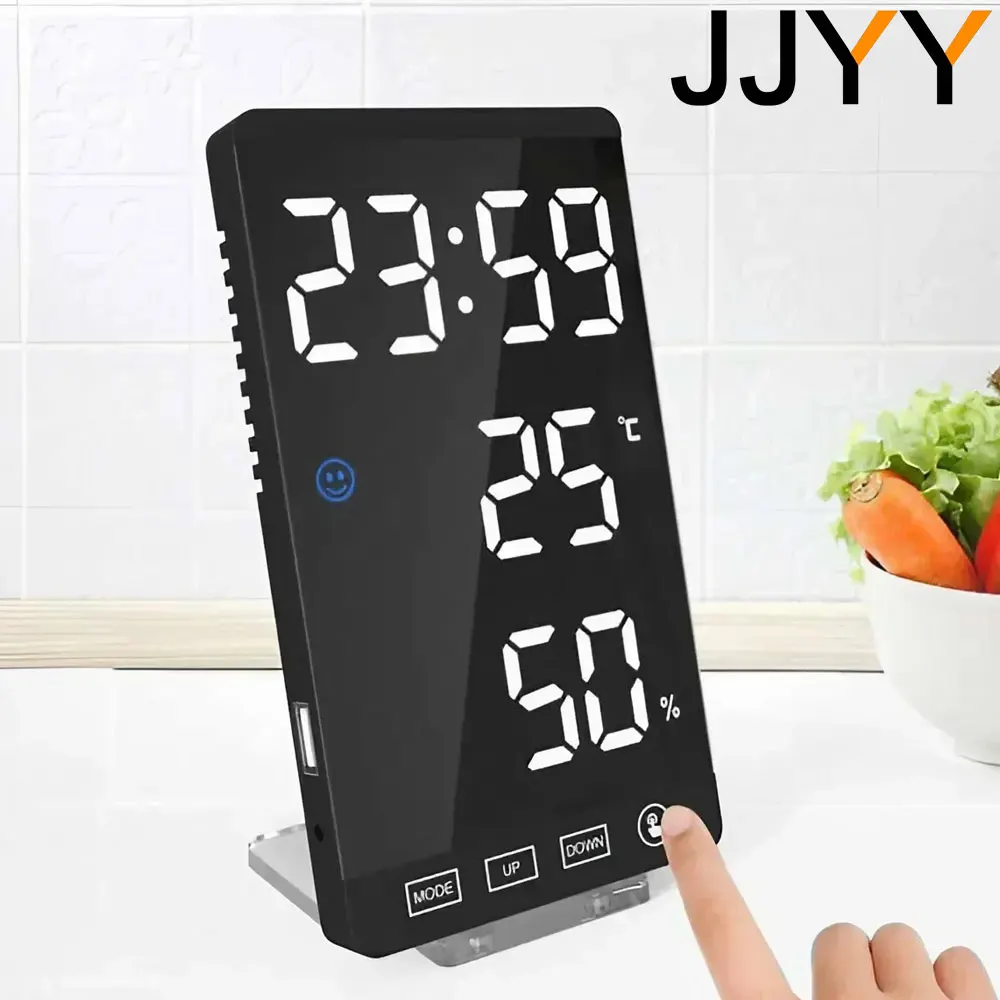6-inch-Mirror-Led-Alarm-Clock-Touch-Button-Digital-Clock-Led-Time ...