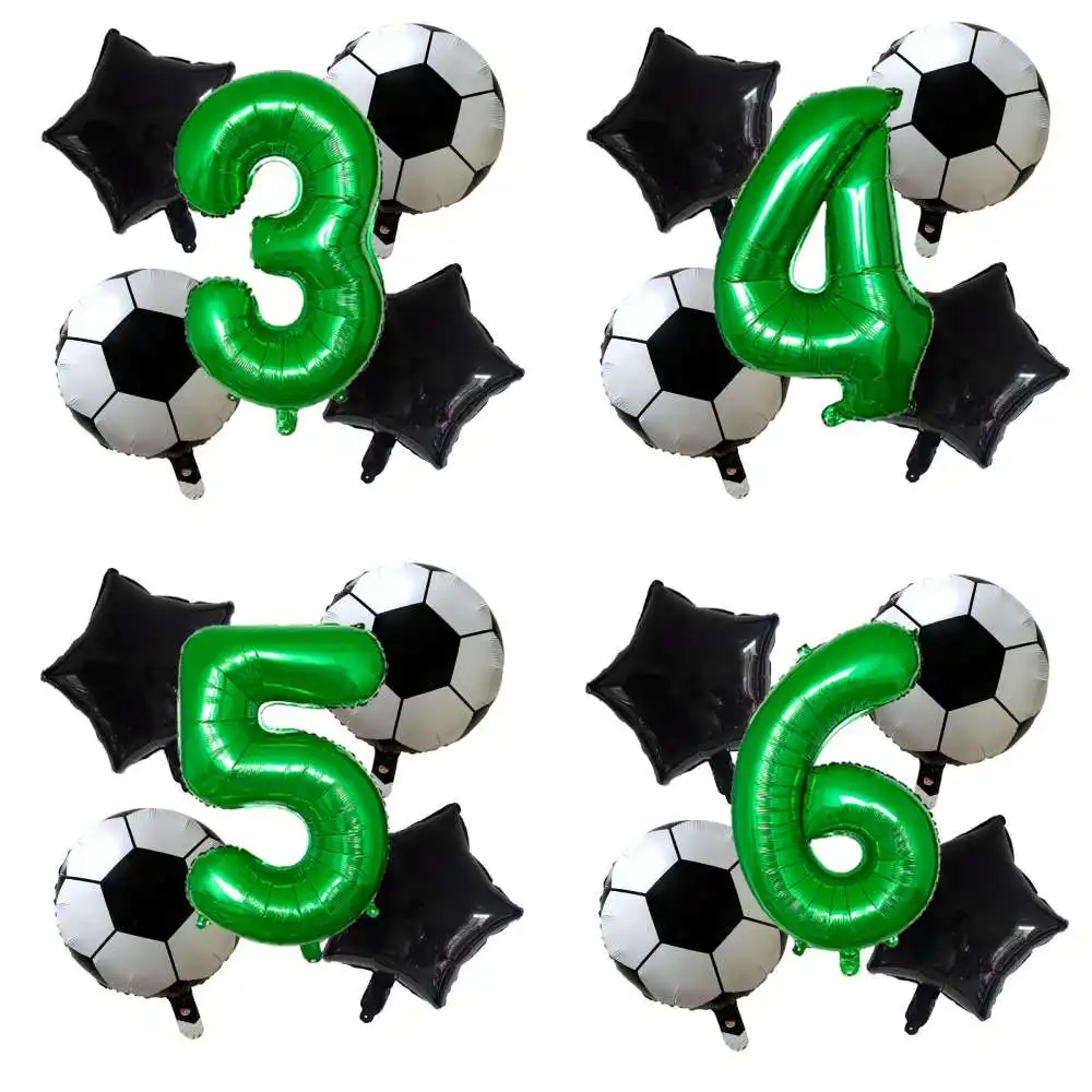 Soccer Number Balloons Set Kids Football Party Decoration Favors Boys ...