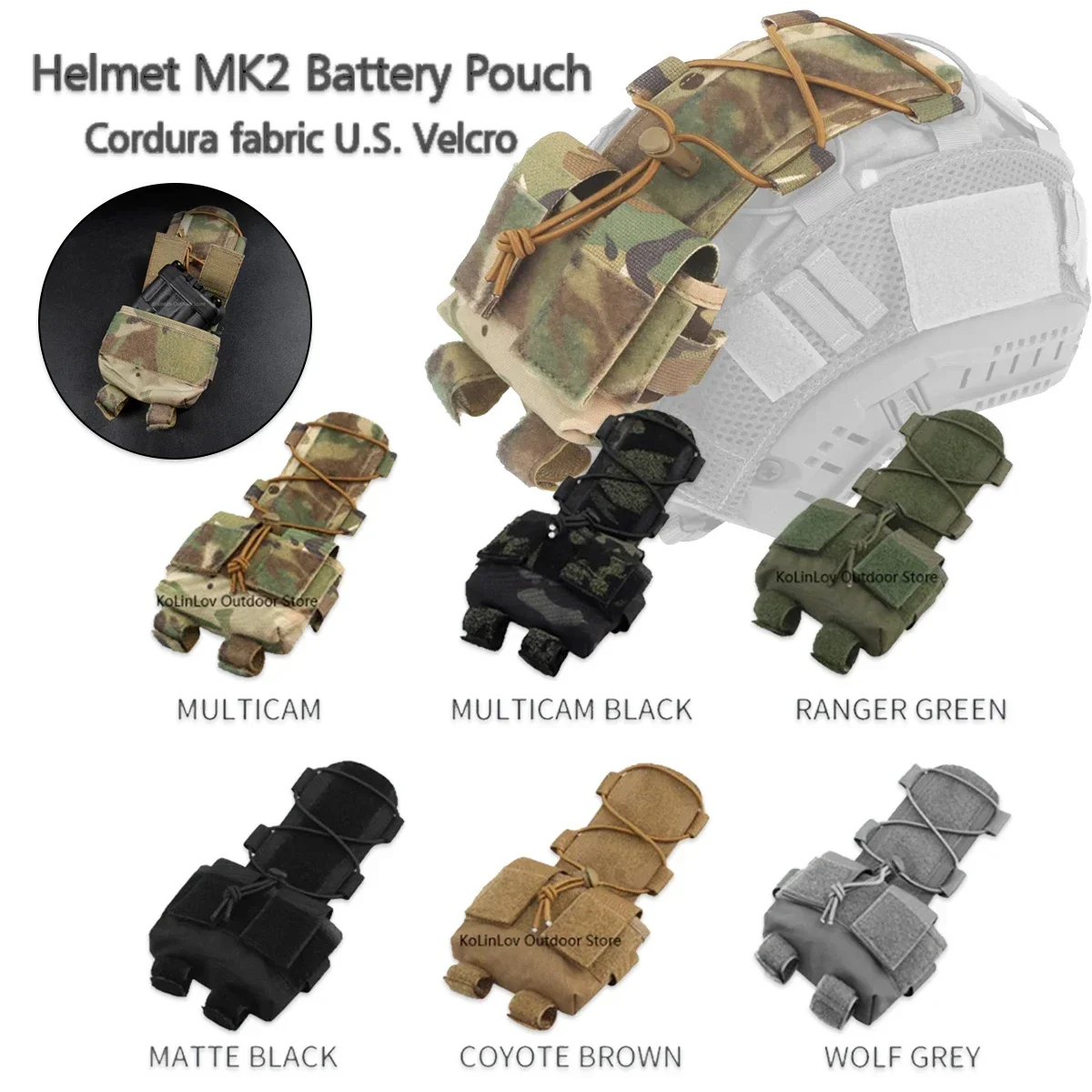 Tactical Airsoft Hunting FAST Helmet Battery Pouch MK2 Battery Pack M ...