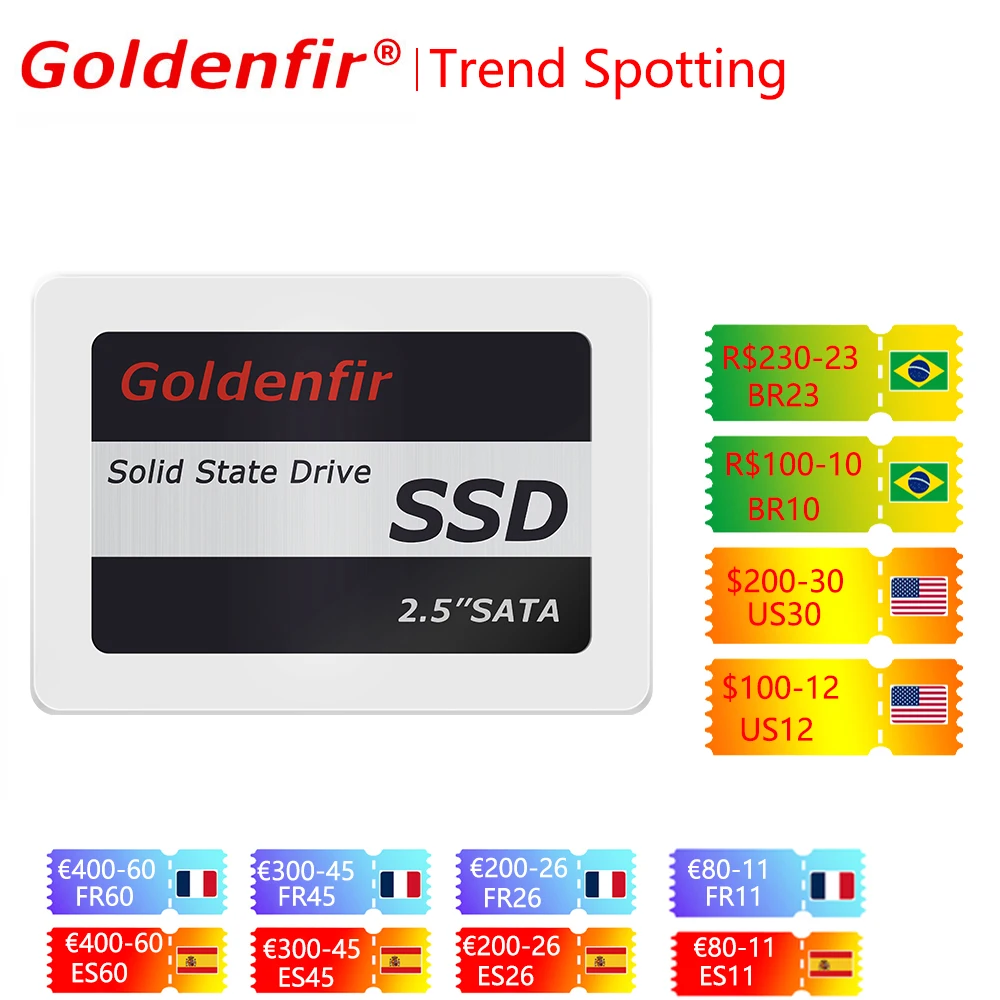 Goldenfir-SSD SATAIII 120/240/512GB/1TB/2TB, 2.5 인치 SATA 내장 SSD 128/256GB, 하드 디스크 360/720GB