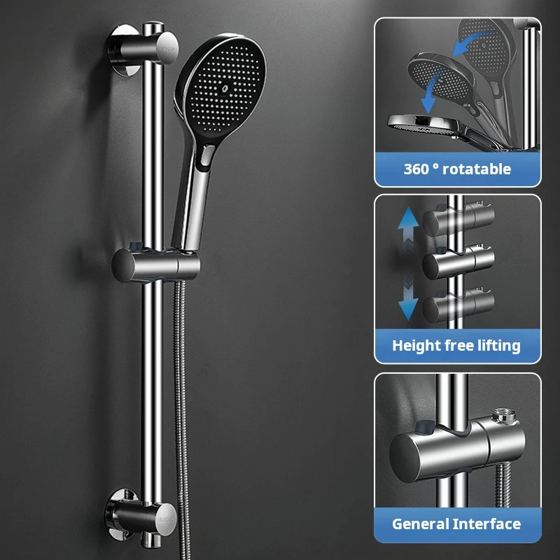 Stainless-Steel-Punch-free360-Adjustable-Holder-Shower-Lifting-Rod ...