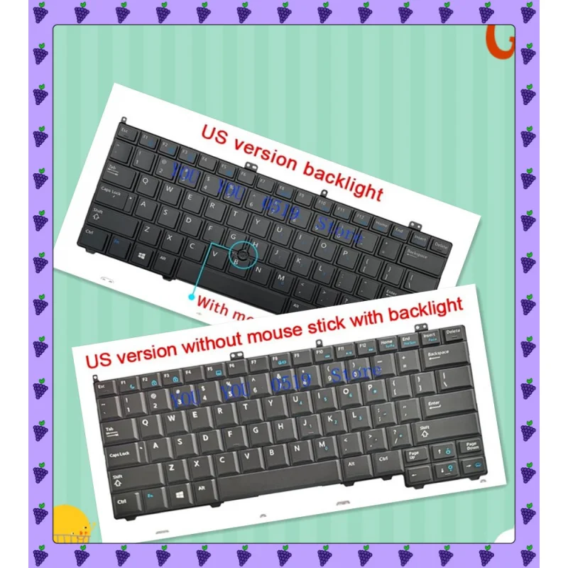 US/RU/LA English/Russian/Latin NEW Laptop Keyboard For Dell Latitude 12 ...