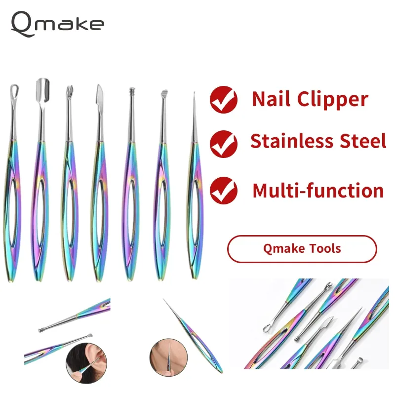 Qmake マニキュアセット,亜鉛合金,フェイシャルケア,ニキビを掘るための針,ドット,ハンドケア|キューティクルプッシャー ...