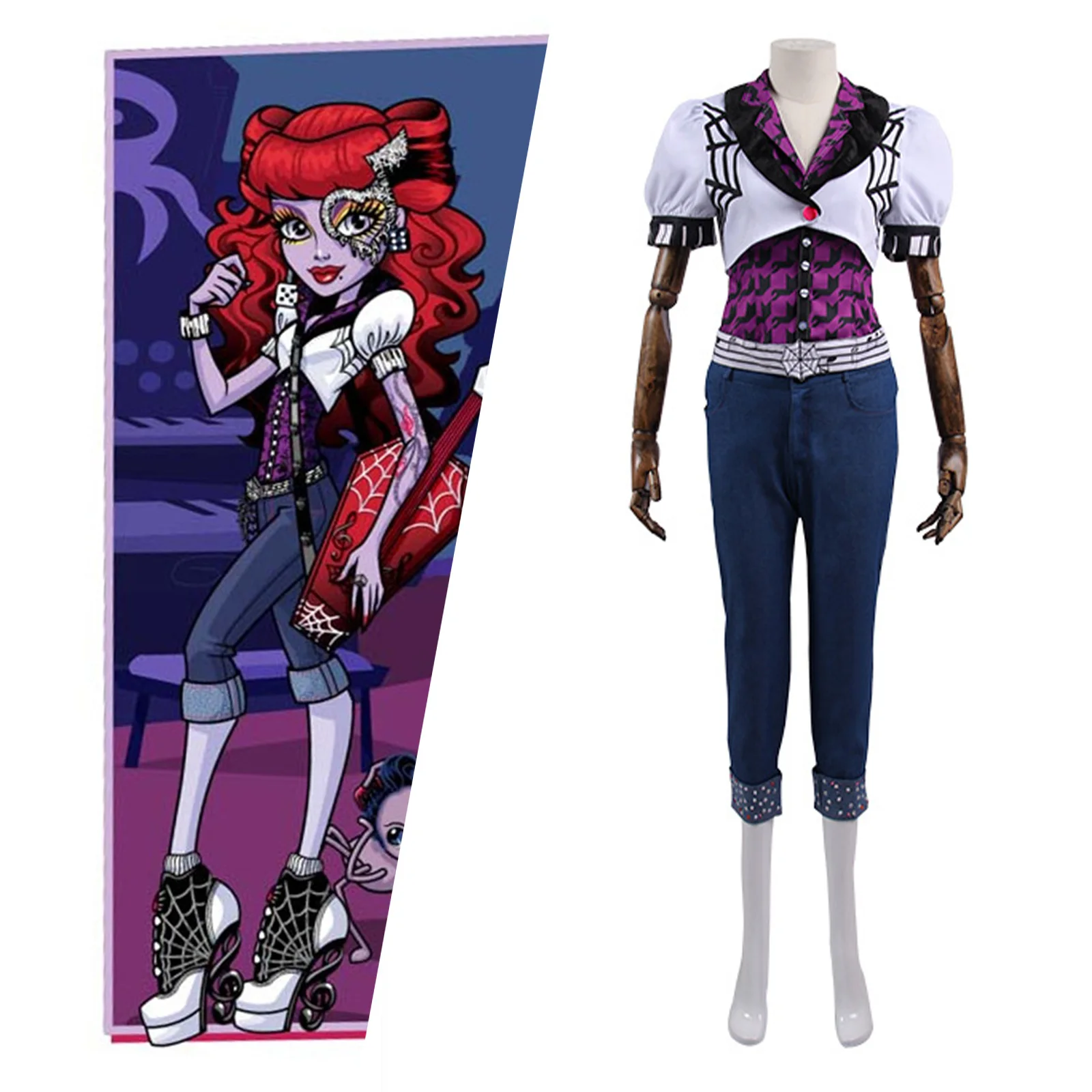 Monster-High-Operetta-Cosplay-Costume-Purple-Coat-Belt-Uniform-Skirt ...