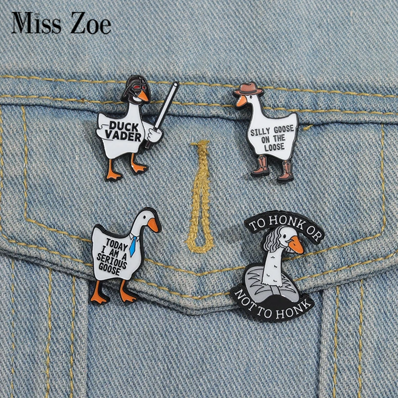 Today-I-Am-A-Serious-Goose-Enamel-Pins-Custom-Funny-Goose-Brooches ...