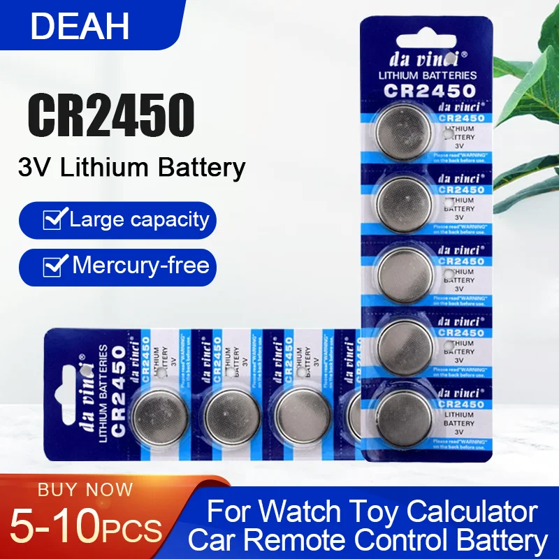 CR2450 CR 2450 DL2050 BR2450 LM2450 KCR5029 5029LC 3V Lithium Batteries ...