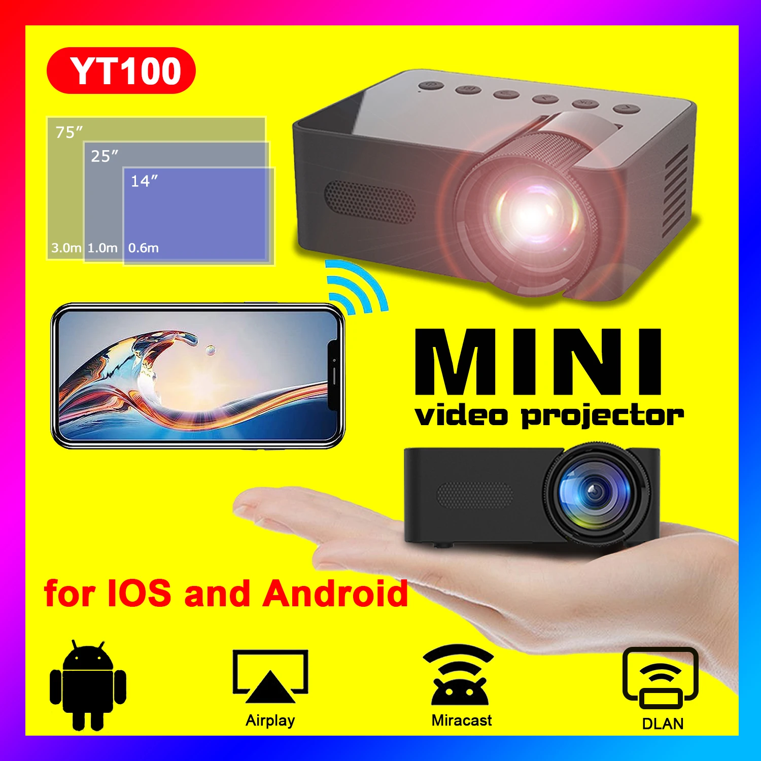 YT100-Mini-Projetor-Port-til-para-Home-Theater-Projetores-de-V-deo-LED ...