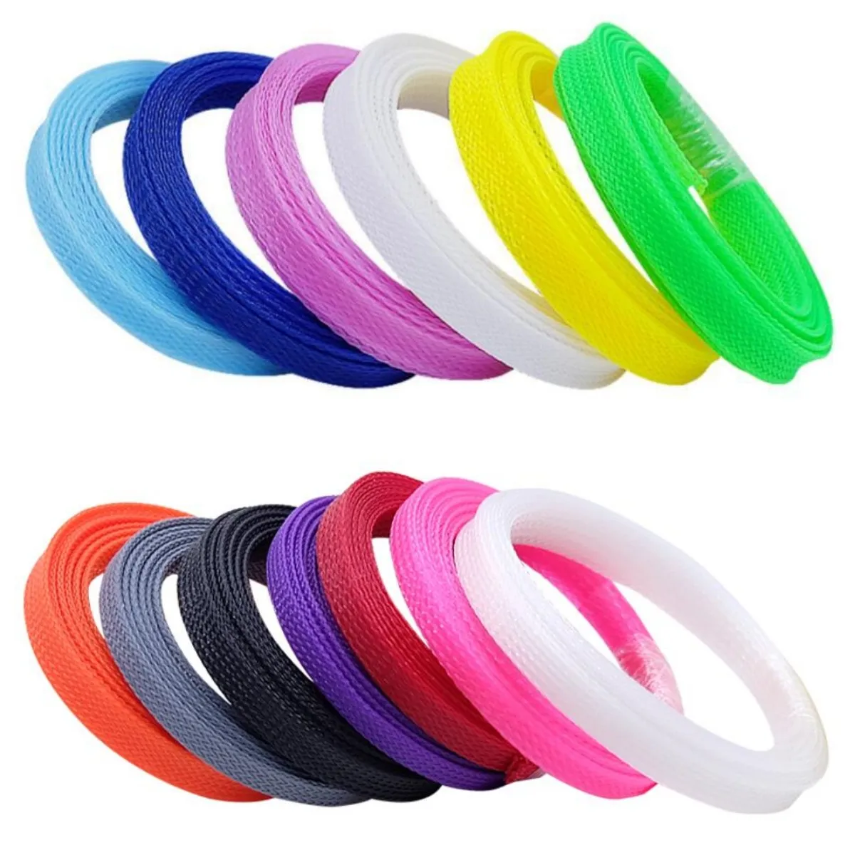 Flat-PET-Cable-Sleeves-Braided-Expandable-Nylon-Snakeskin-Wire-Sleeving ...