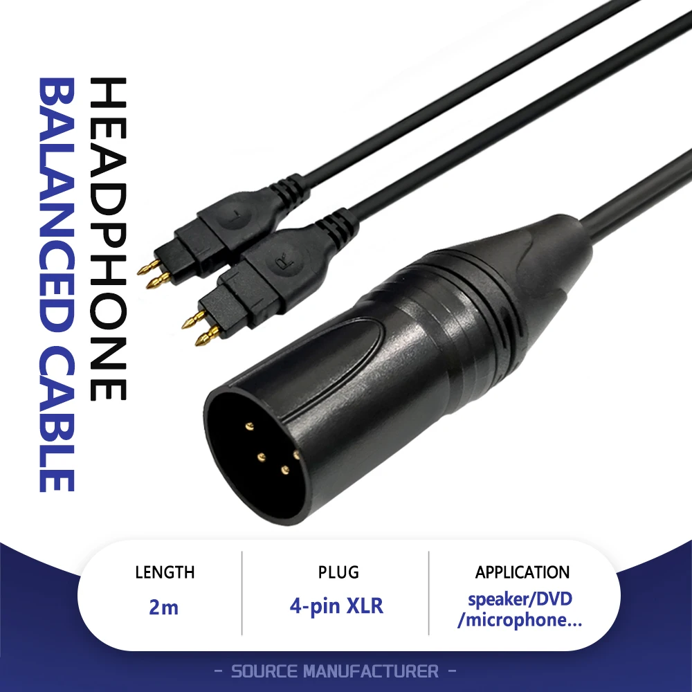 Quality Headphone Balanced Cable 4-PIN XLR Audio Replacement Cable ...
