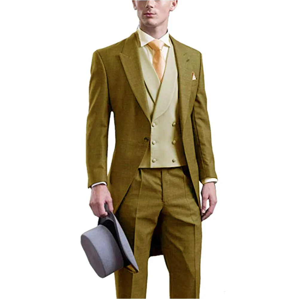 Fashion-3-Pieces-Men-s-Yellow-Suit-Classic-Design-Suit-Shawl-Lapel ...