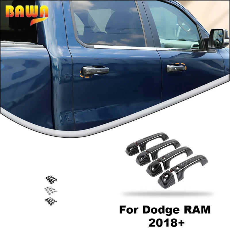 BAWA Car Exterior Door Handle Protection Shell For Dodge RAM 1500 2018 ...