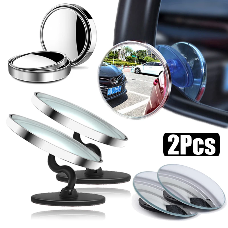 New Round Frame Convex Blind Spot Mirror 360 Degree Safety Driving Wide ...