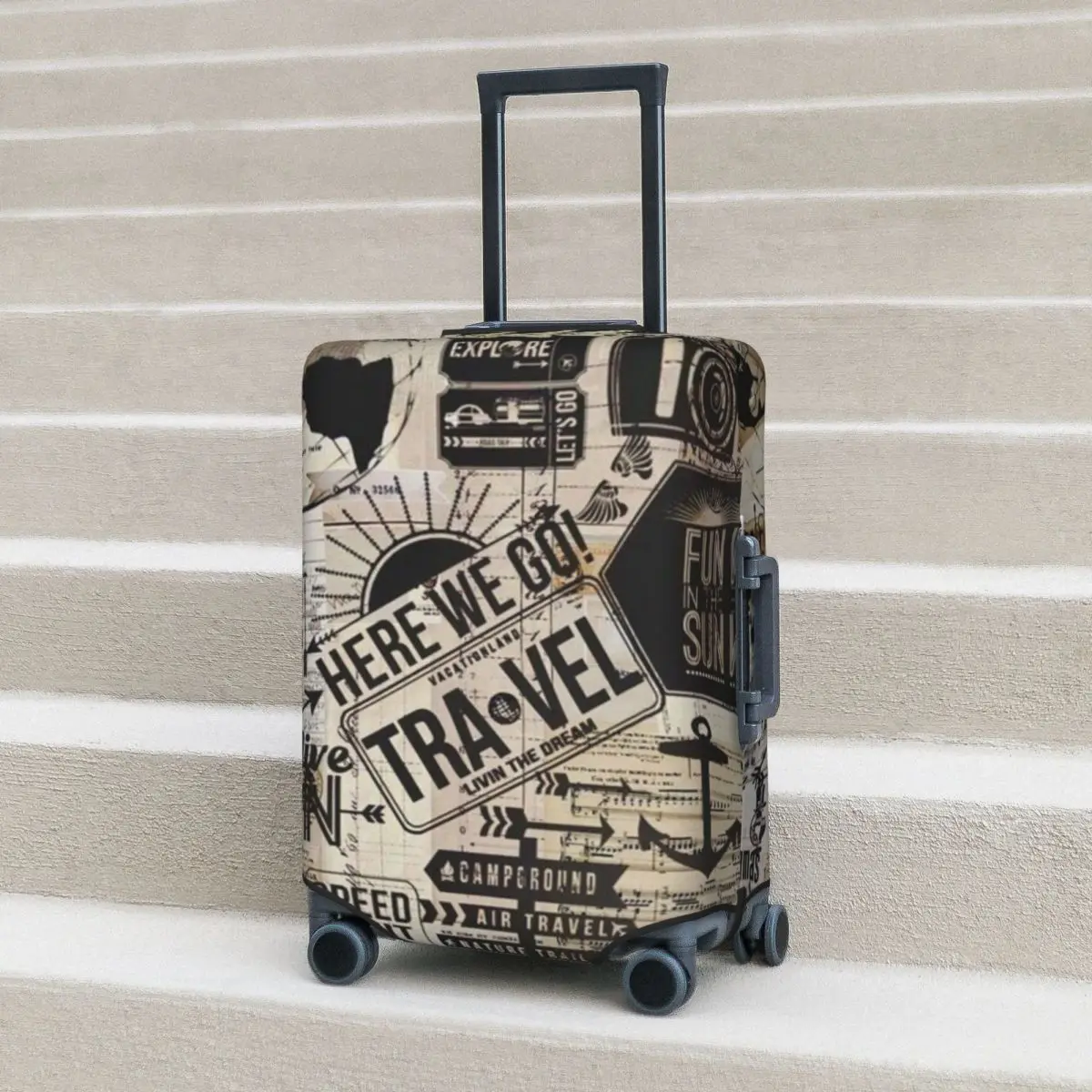Travel-City-Doodle-Suitcase-Cover-Vintage-Elastic-Cruise-Trip-Protector ...