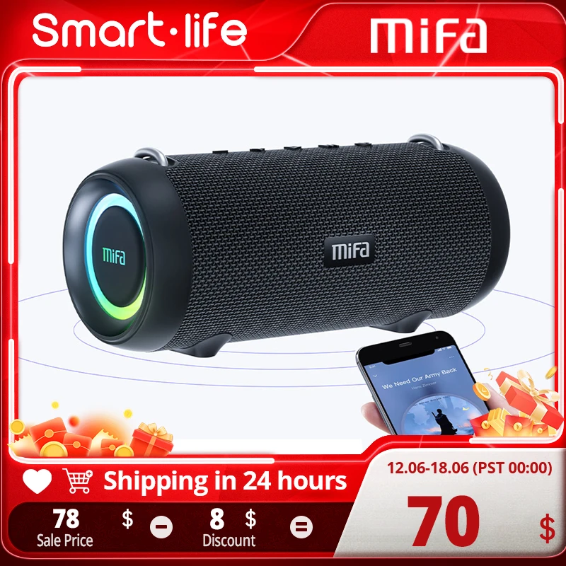 Mifa A90 Bluetooth hoparlör 60W çıkış gücü Bluetooth hoparlör D sınıfı ...