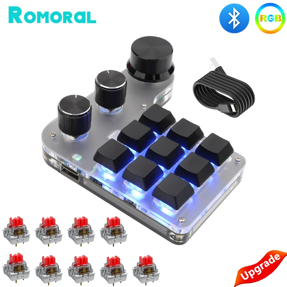 Hot-Swap-Customized-RGB-Knob-Mini-Keyboard-Set-Bluetooth-Wireless-USB ...