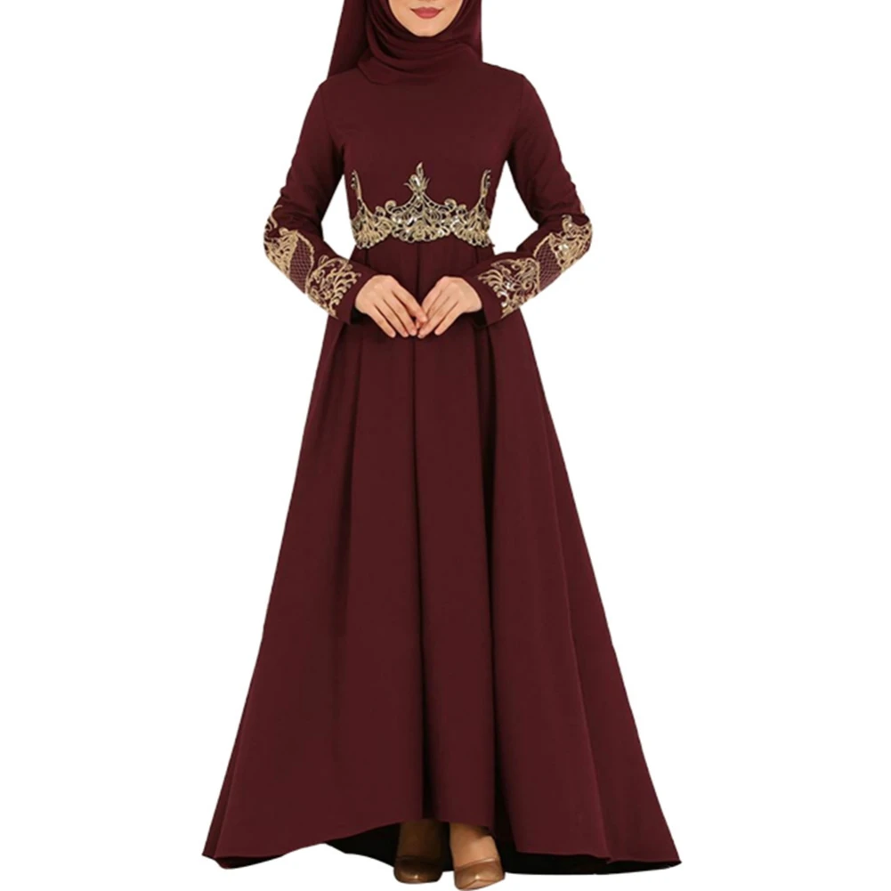 Muslm Dress Women Evening Party Dresses Mulim Abayas Lace Maxi Dress ...