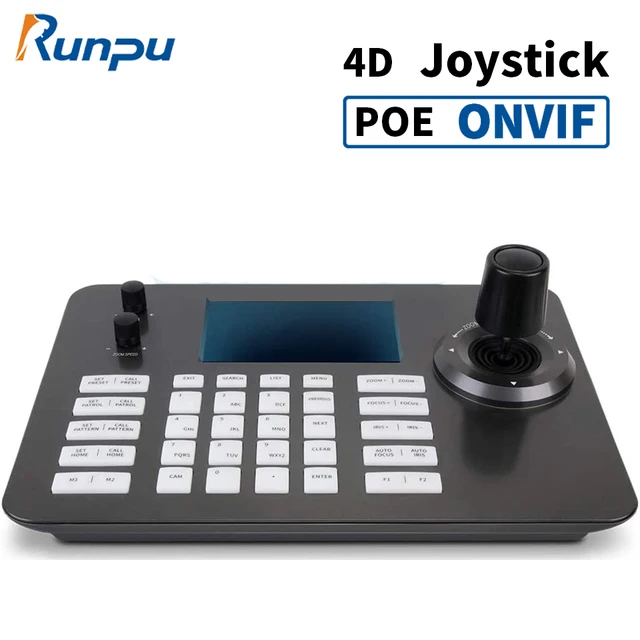 Best Quality 5 inch Network Joystick Controller tops Control 200 PTZ Cameras POE Onvif Visca ...