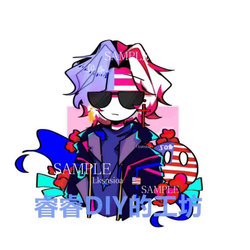 Countryhumans Anime KeyChain Man Stand Acrylic Women Key Chain for Men ...