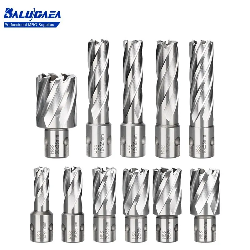 12-30mm-HSS-Metal-Core-Drill-Bit-Annular-Cutter-35-55mm-Weldon-Shank ...