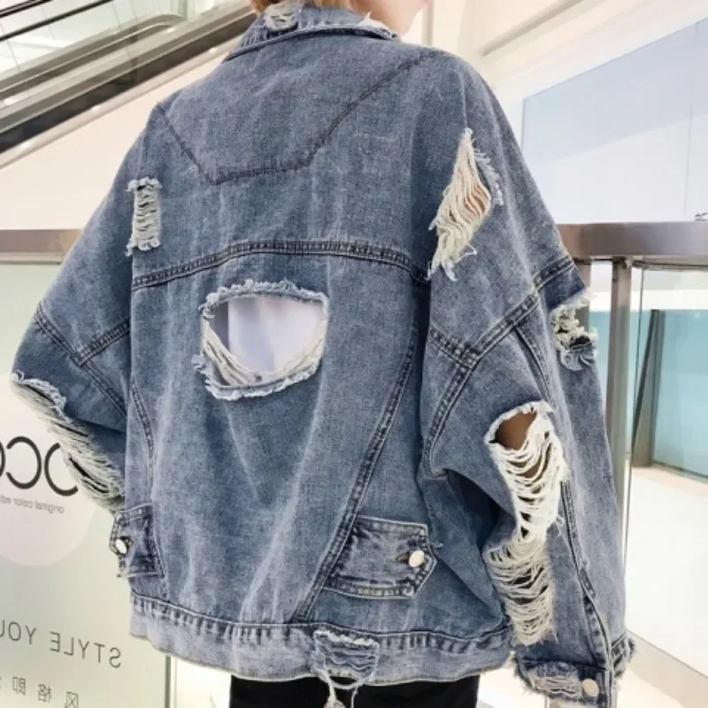 Chaqueta-de-mezclilla-rasgada-para-hombre-ropa-de-calle-desgastada-Hip ...