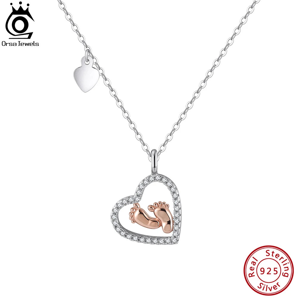 ORSA-JEWELS-925-Sterling-Silver-Love-Heart-Pendants-Necklace-Fashion ...