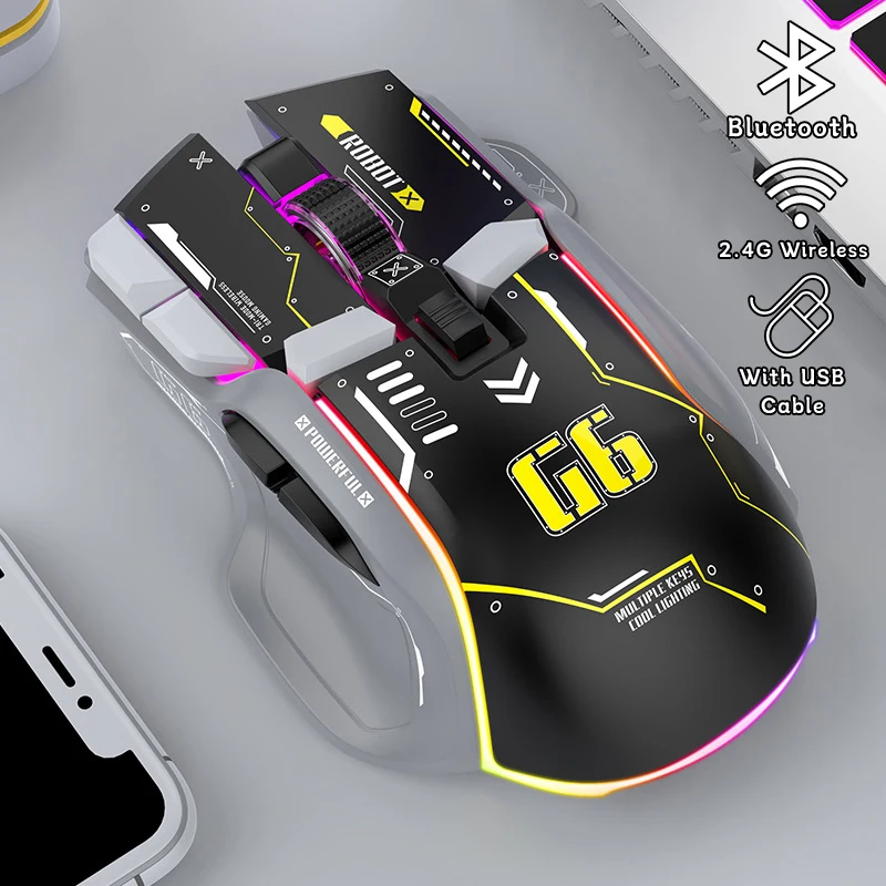 New-Gaming-Bluetooth-Wired-Mouse-With-10-Programmable-Buttons-Fired ...