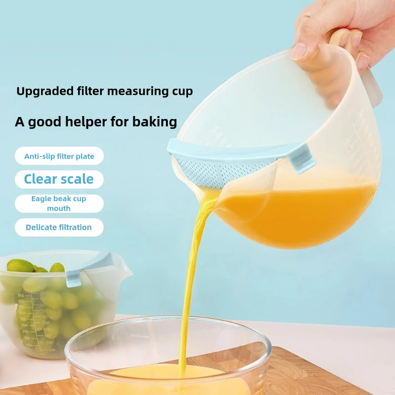 1pc filter measuring cup, food grade with graduated baking egg mixture ...