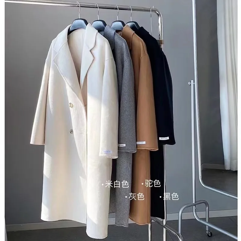 2023-Autumn-Women-Drouble-Breasted-Woolen-Coat-Fashion-Loose-Style ...