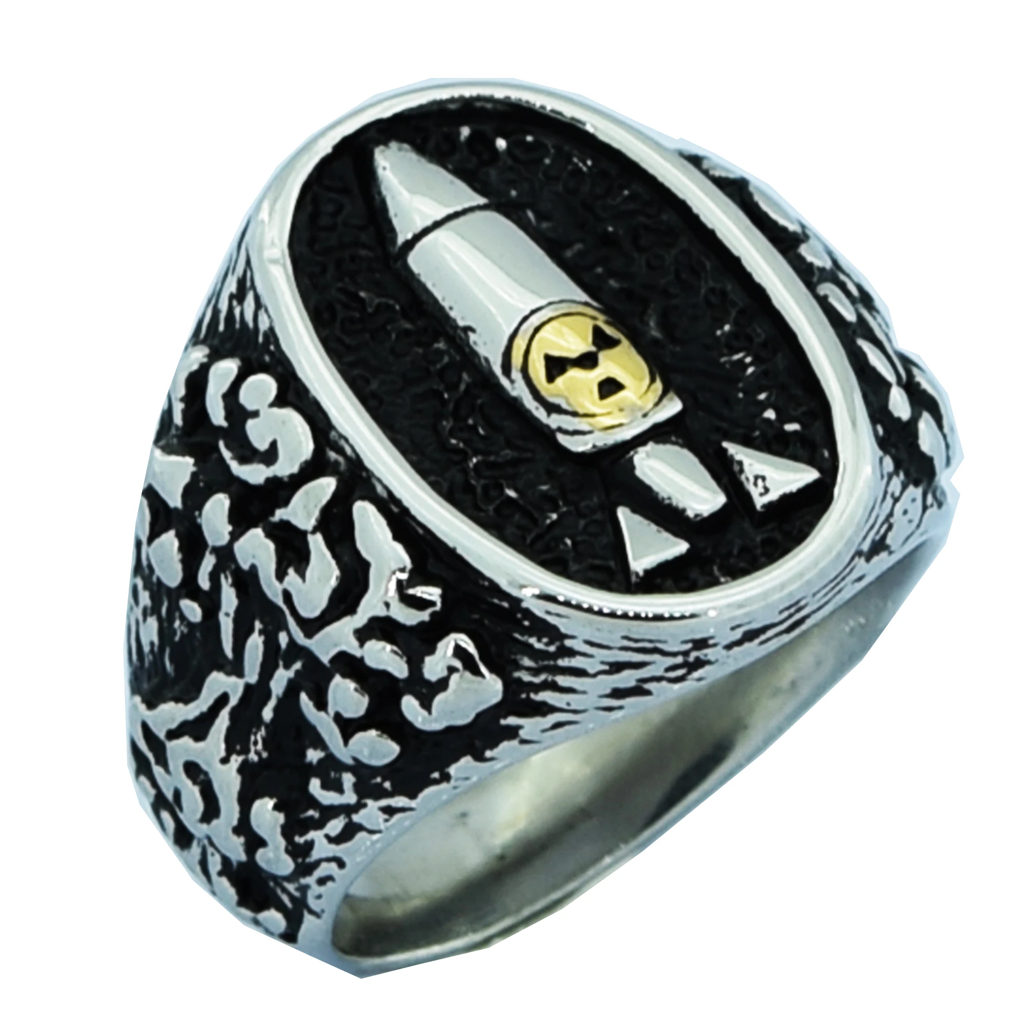 FANSSTEEL Stainless Steel Jewelry Mushroom Cloud Rocket Missile Ring ...