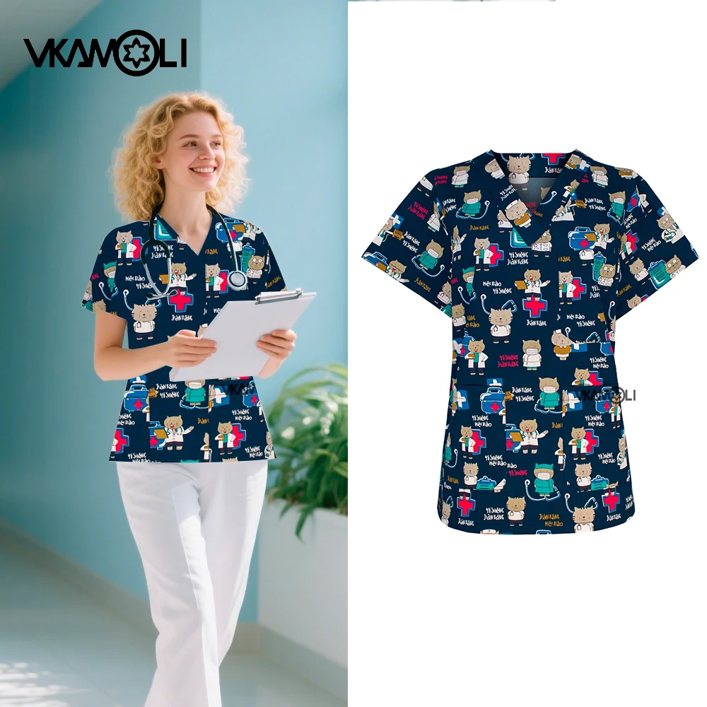 Clearance sales high quality scrub tops women cotton nursing Uniform ...