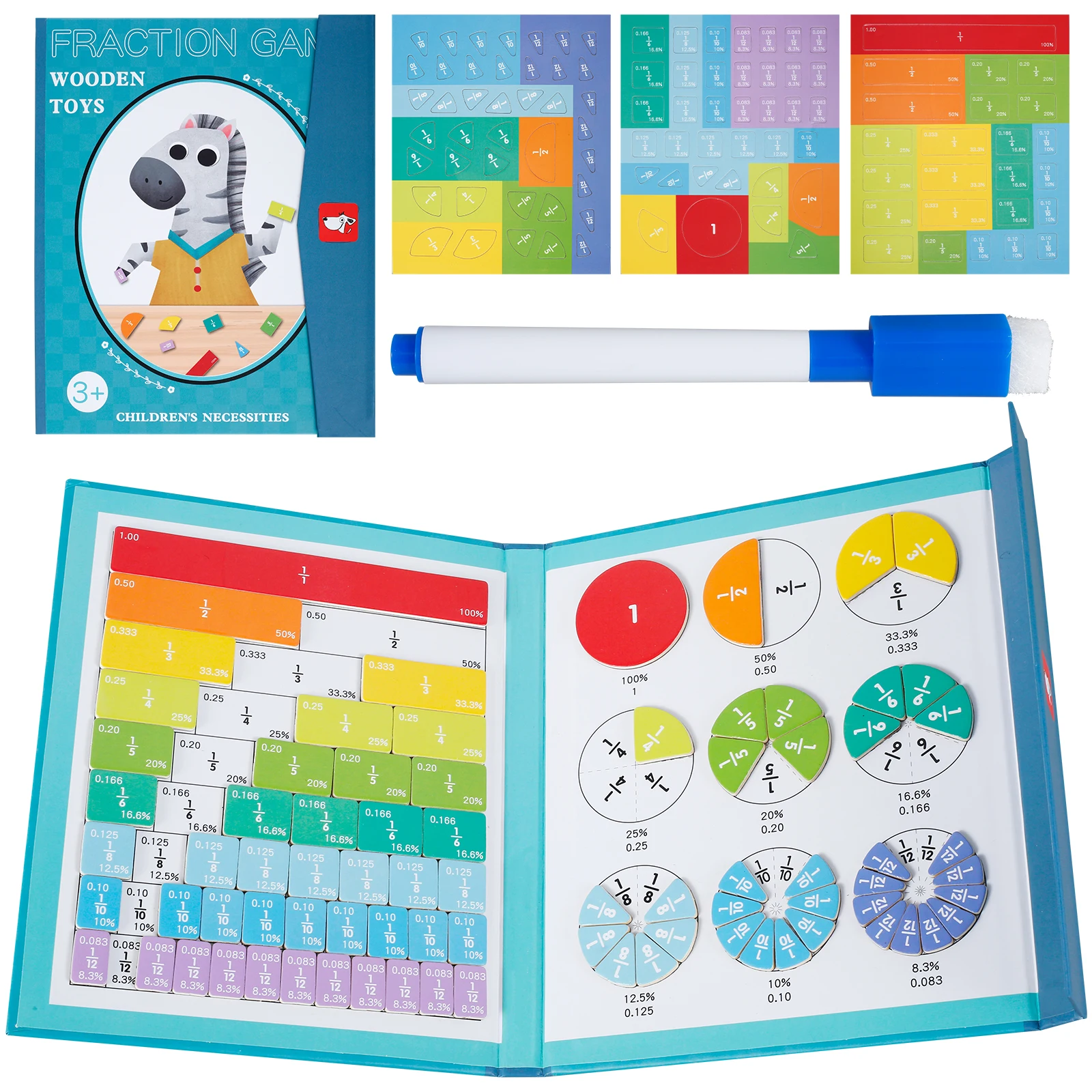 Children-Magnetic-Fraction-Learning-Math-Toys-Montessori-Arithmetic ...